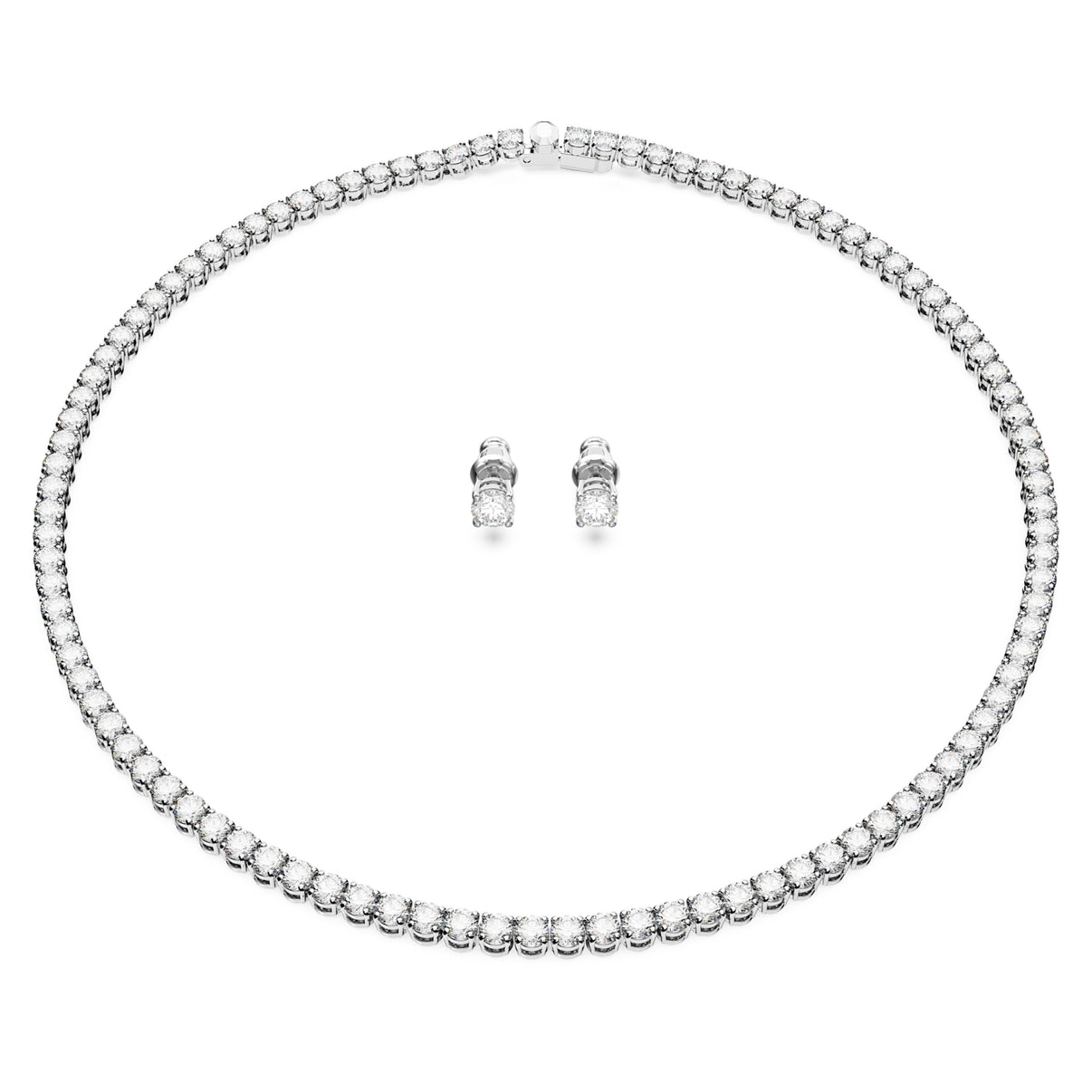 MATRIX TENNIS SET, NECKLACE AND EARRINGS - WHITE, RHODIUM – Studio18 ...